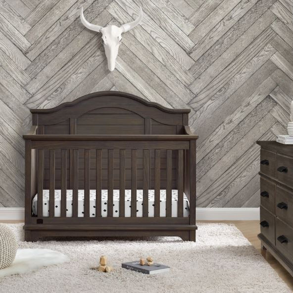 Delta Asher Convertible Crib with Toddler Rail and Double Dresser with ...